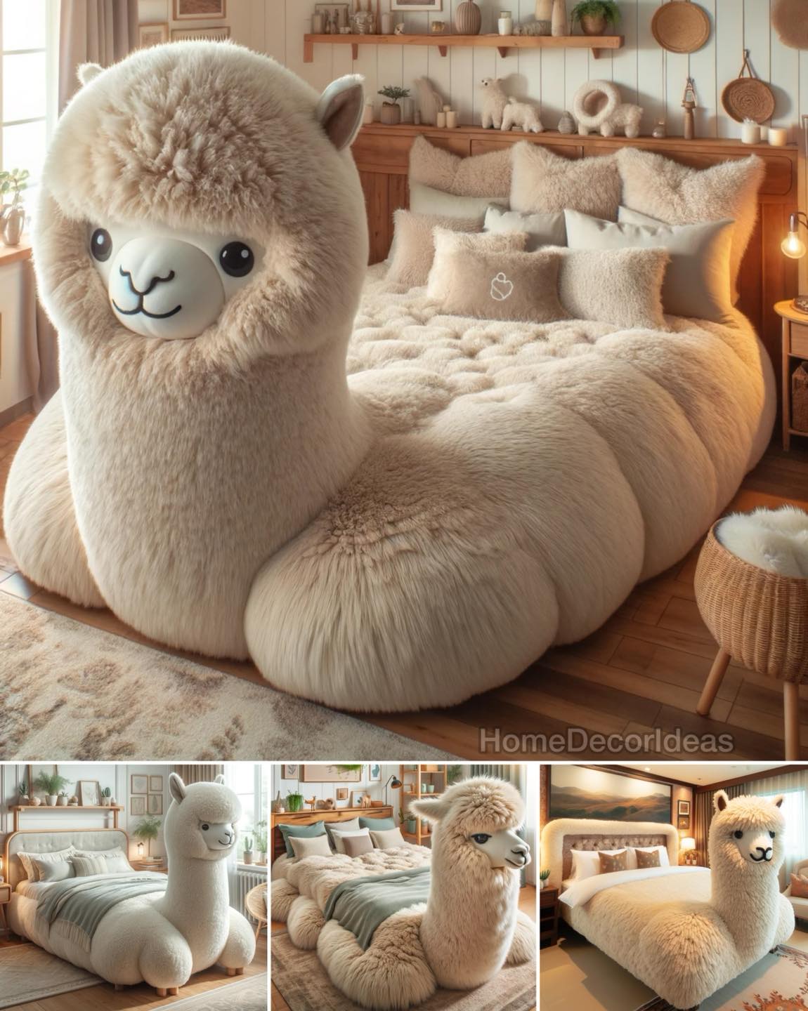 Embrace Whimsical Comfort: Giant Alpaca Beds with Characteristic Charm