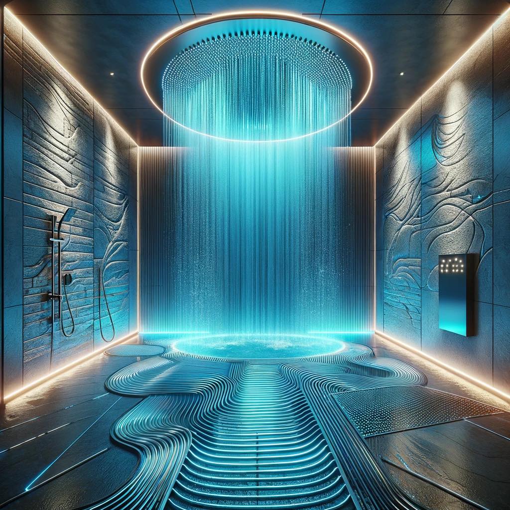 Diving into Luxury: The Allure of Deep Blue Walk-In Showers and Bathrooms