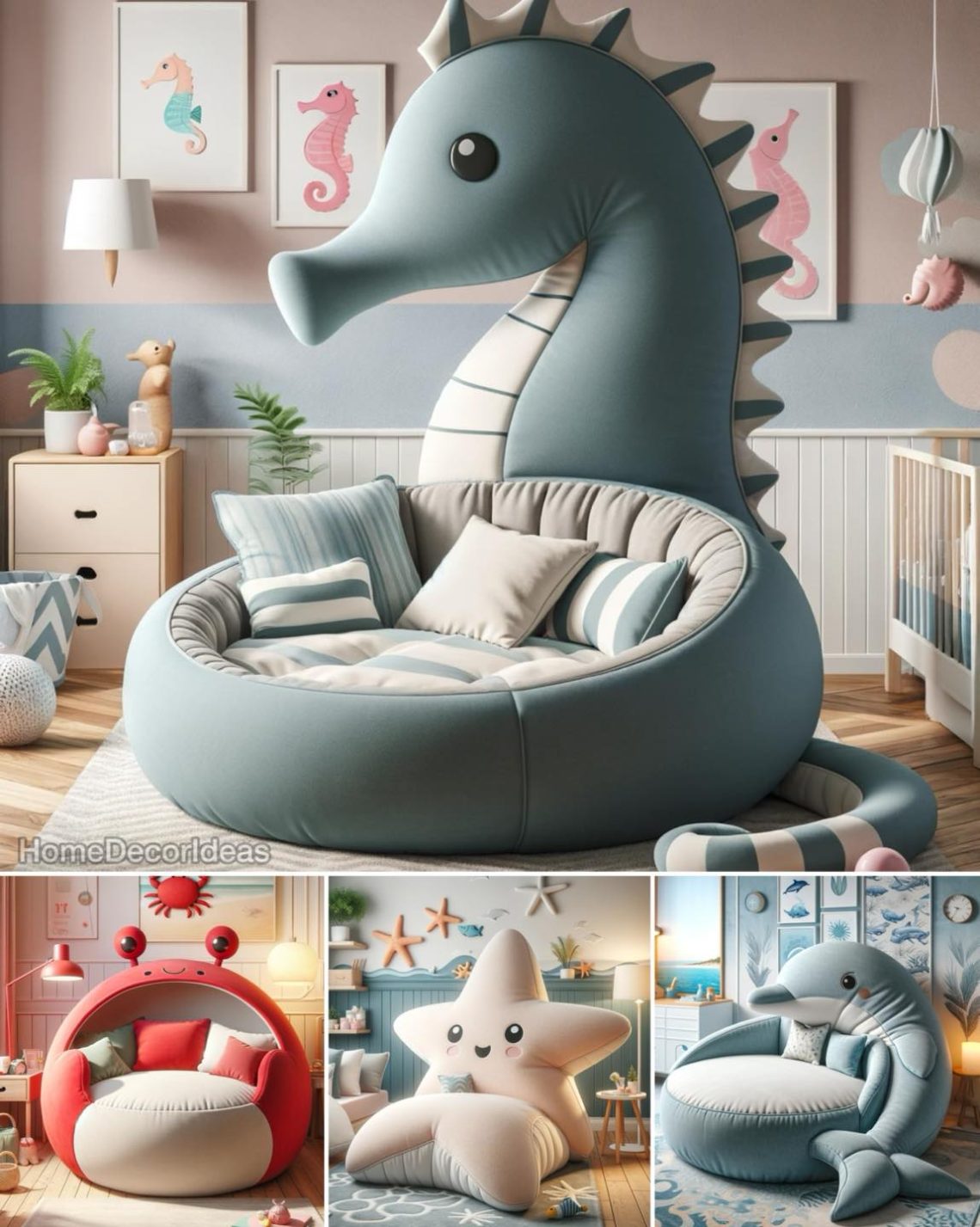 Dive into Comfort: Adorable Sea Creature-Themed Chairs for Kids' Rooms