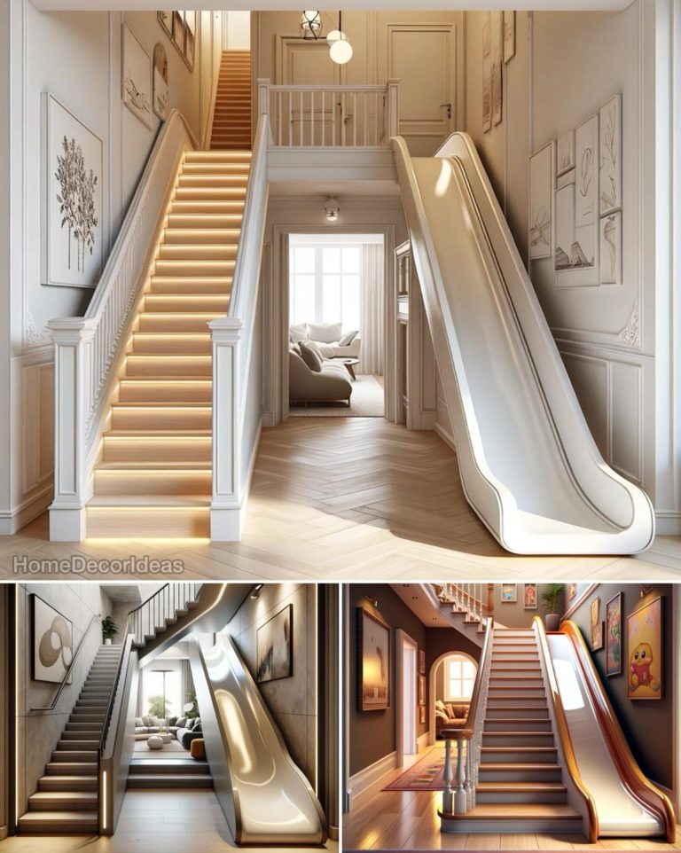 Sliding into Style: The Playful Elegance of Stairs with Integrated Slides