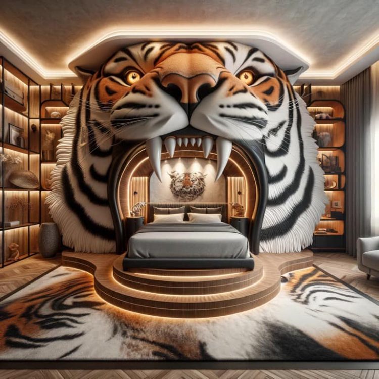 Roaring Luxury: Introducing the Bespoke Tiger Headboard and Tiger ...