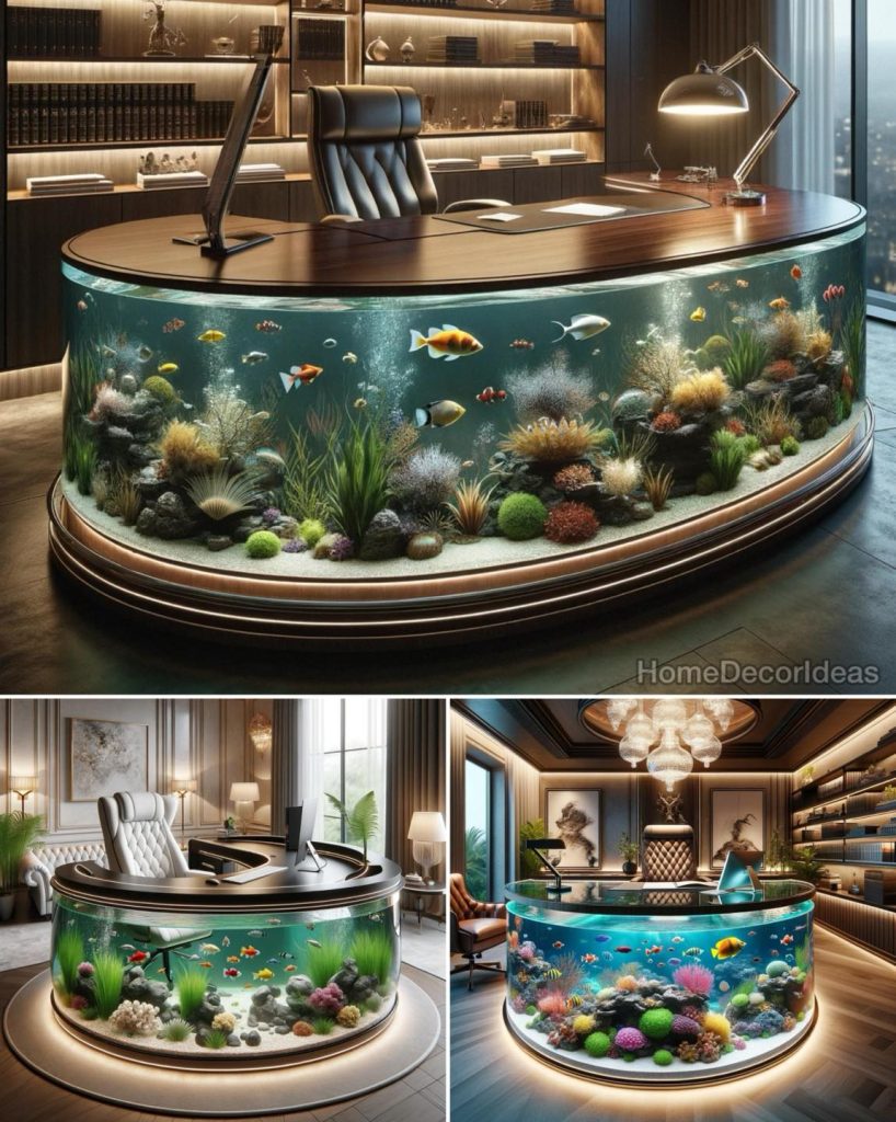 Innovative Aquarium Office Desks - A Tranquil Workspace Solution