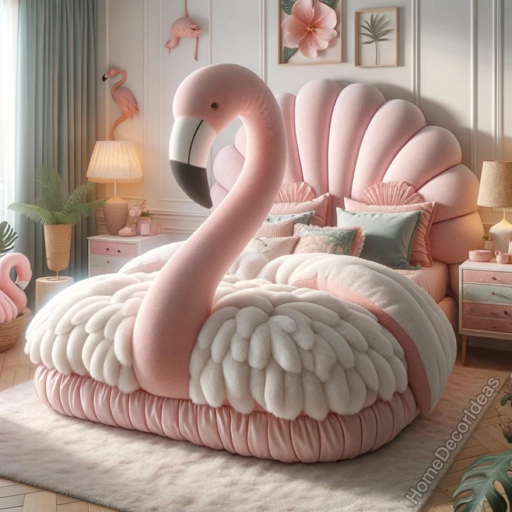 Elegant Nesting: A Flamingo-Inspired Bedroom Oasis