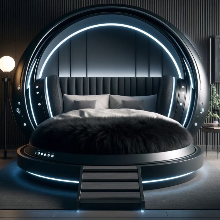 Dreamscapes: Futuristic Headphone-Inspired Beds for Modern Living