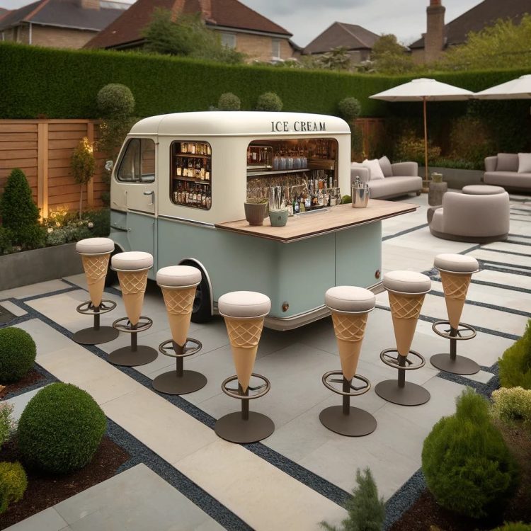 Outdoor Entertaining with The Charming Ice Cream Bar Vans