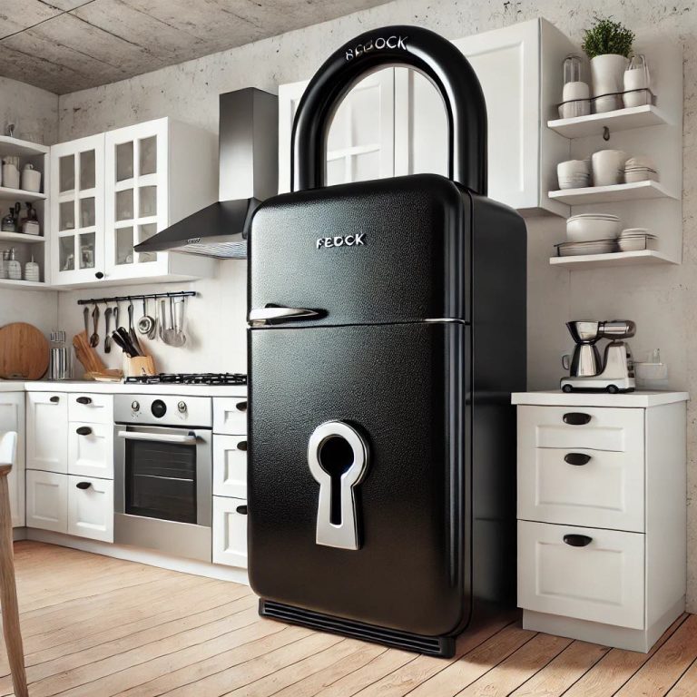 Secure Your Kitchen with Stylish Lock-Shaped Refrigerators