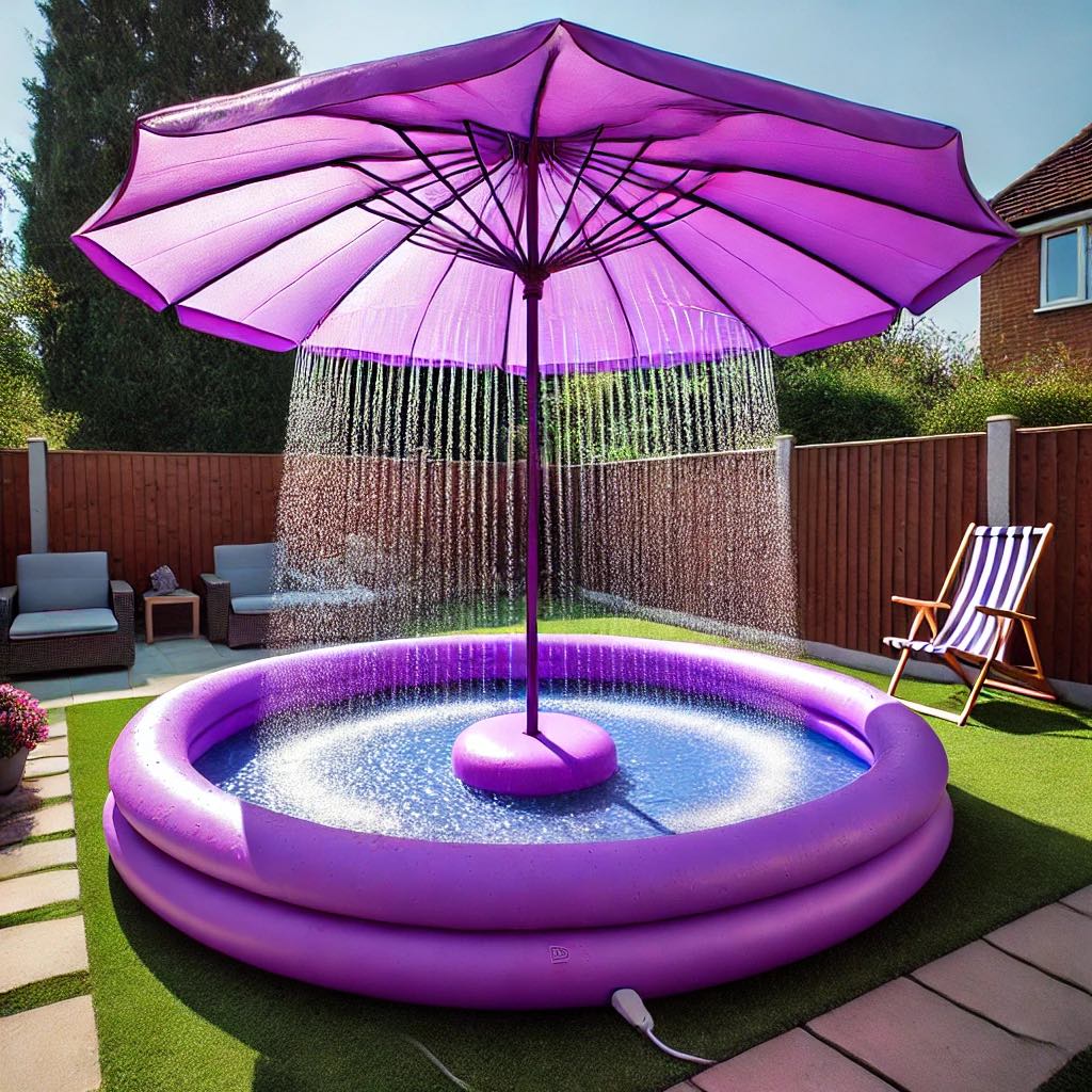 Colourful Umbrella-Style Inflatable Paddling Pools for Your Garden