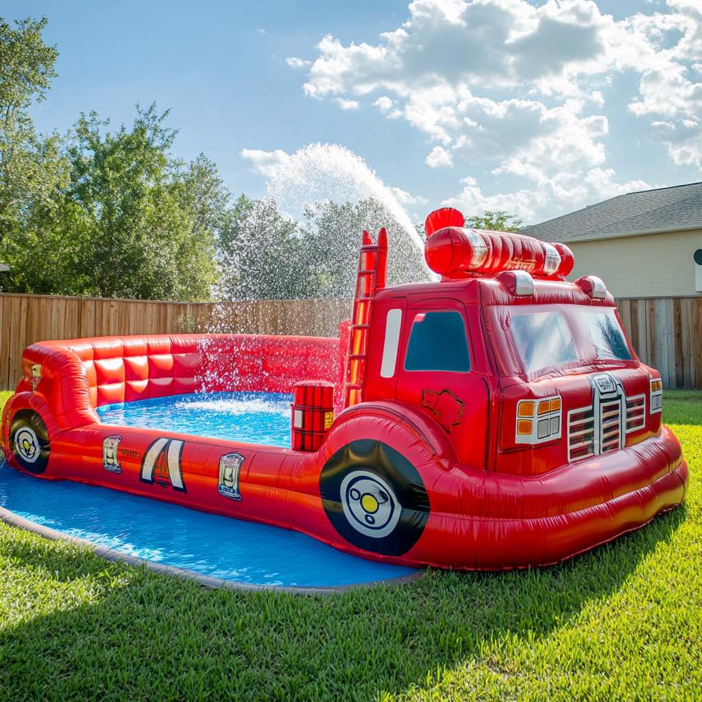 Emergency Vehicle Inflatable Pools: Fire Truck, Police Car & More