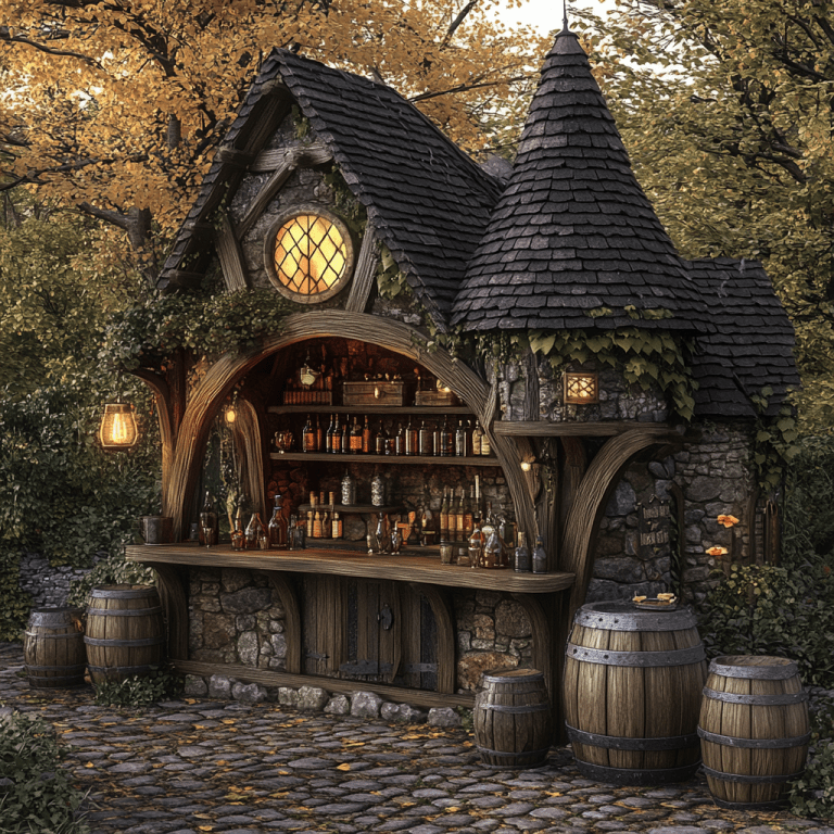 Whimsical Outdoor Fantasy Bars for Magical Garden Escapes