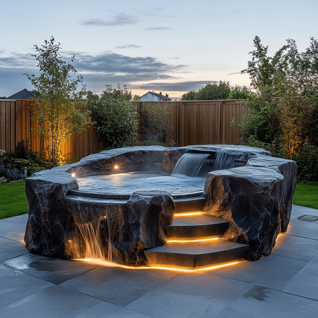 Luxury Outdoor Rock Formation Hot Tubs