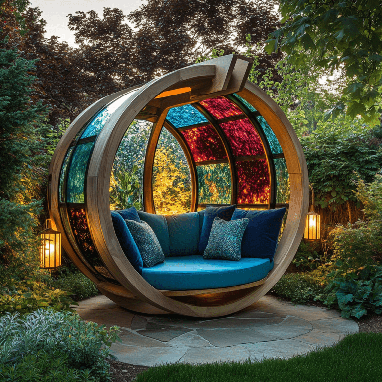 Whimsical Stained Glass Garden Pods