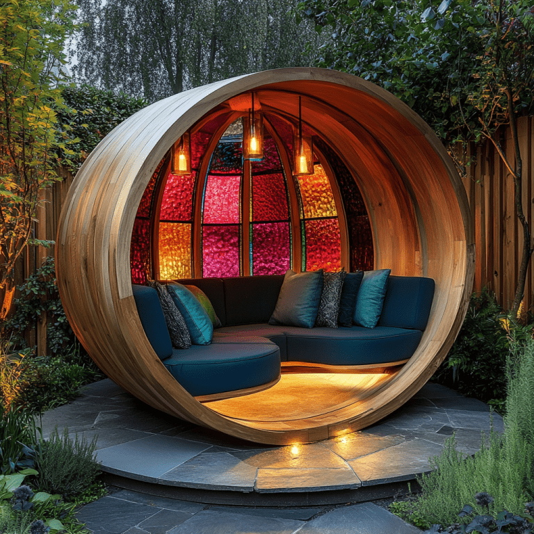 Whimsical Stained Glass Garden Pods