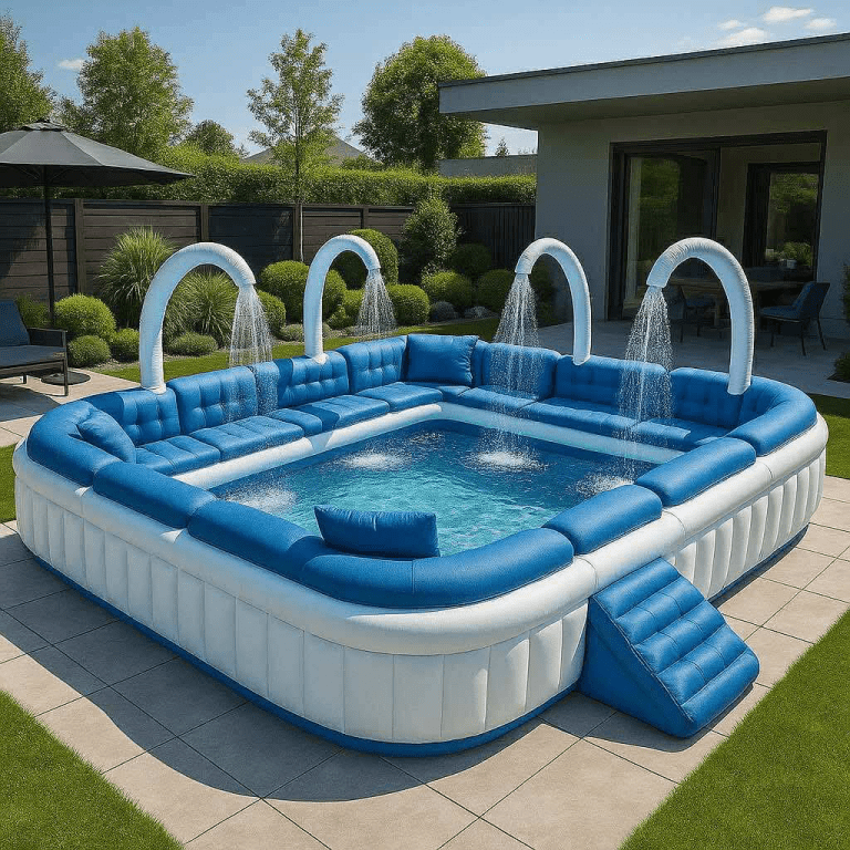 Inflatable Paddling Pools with Built-in Sofas and Sprayers