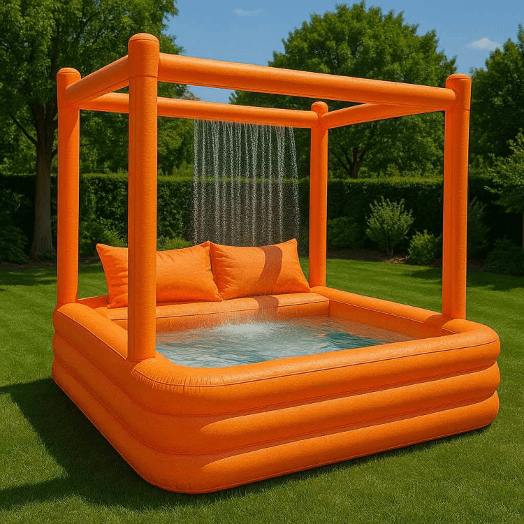 Luxurious Inflatable Canopy Paddling Pools with Rain Showers