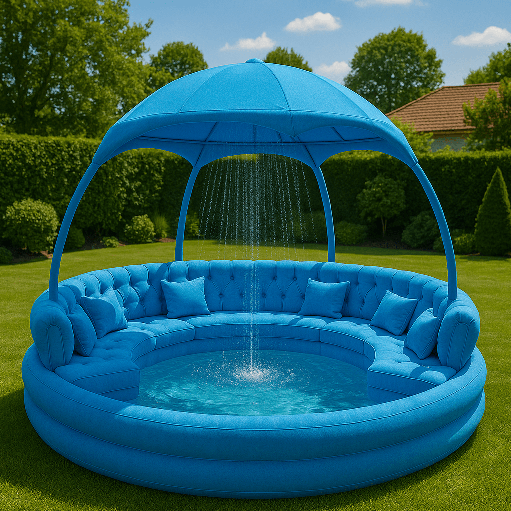 Colourful Circular Inflatable Sofa Pools with Sprayers