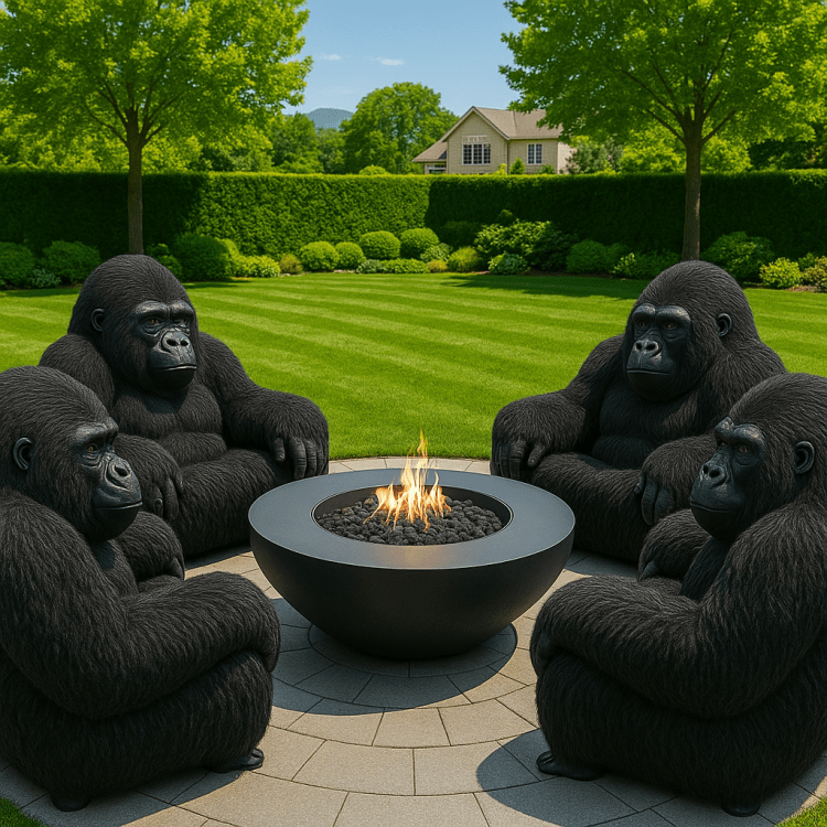 Gorilla Armchairs with Fire Pit