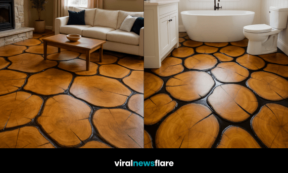 Tree Trunk Wood Slice Flooring: A Natural Statement for Homes