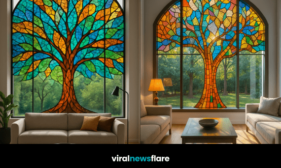 Stained Glass Tree Windows: Nature-Inspired Statement Features