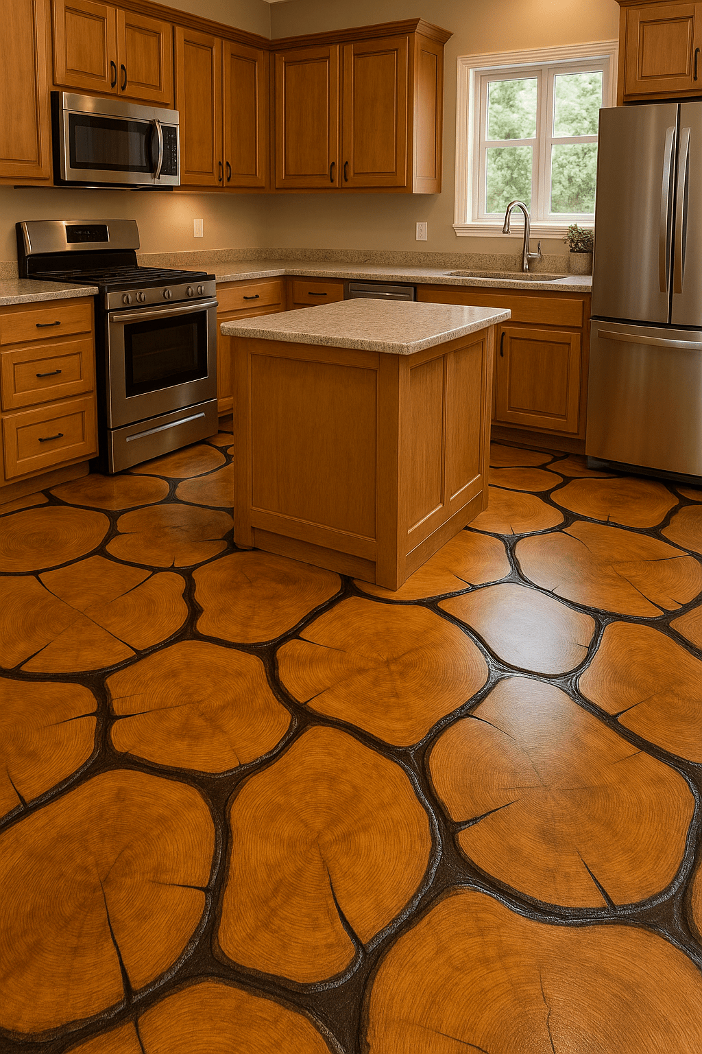 Tree Trunk Wood Slice Flooring: A Natural Statement for Homes