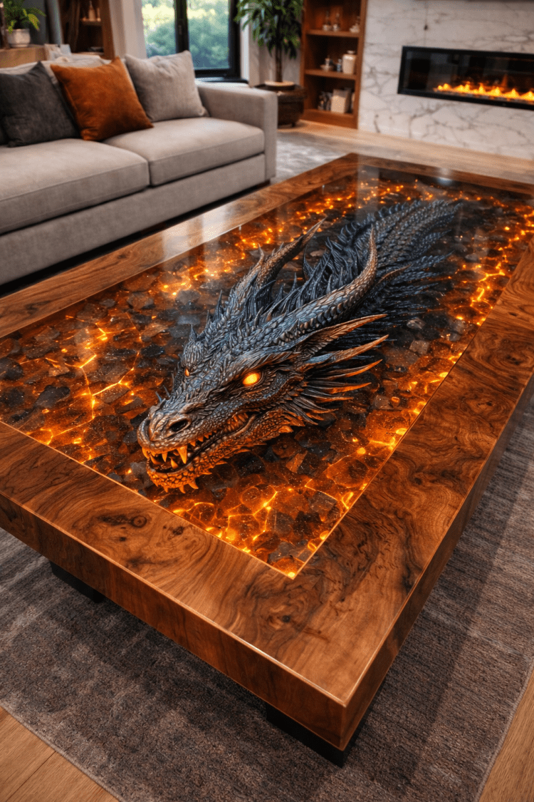 Enchanted Dragon Resin Coffee Tables