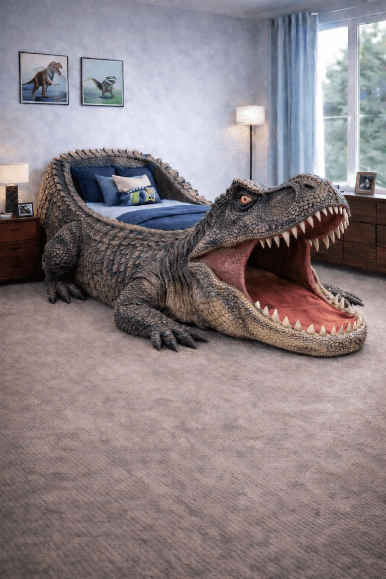 Dinosaur-Shaped Beds: The Prehistoric Bedroom Statement
