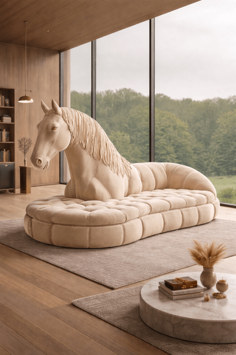 Horse-Shaped Chaise Lounges: Sculptural Statement Seating